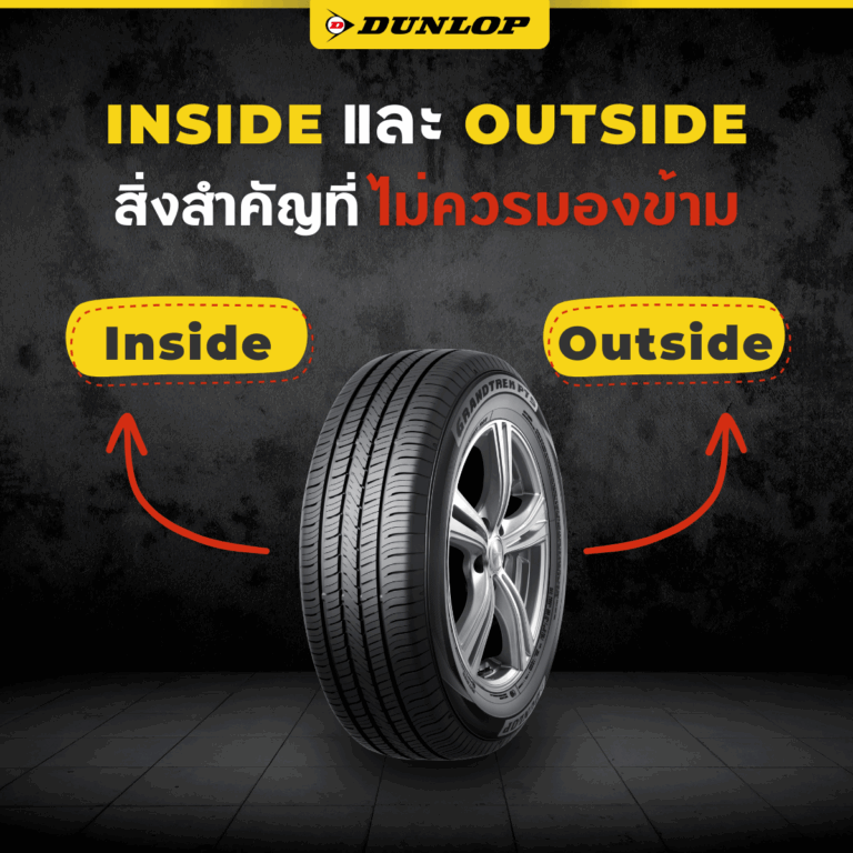 สัญญาลักษณ์ Inside และ Outside บนแก้มยาง - Dunlop Tire Thailand